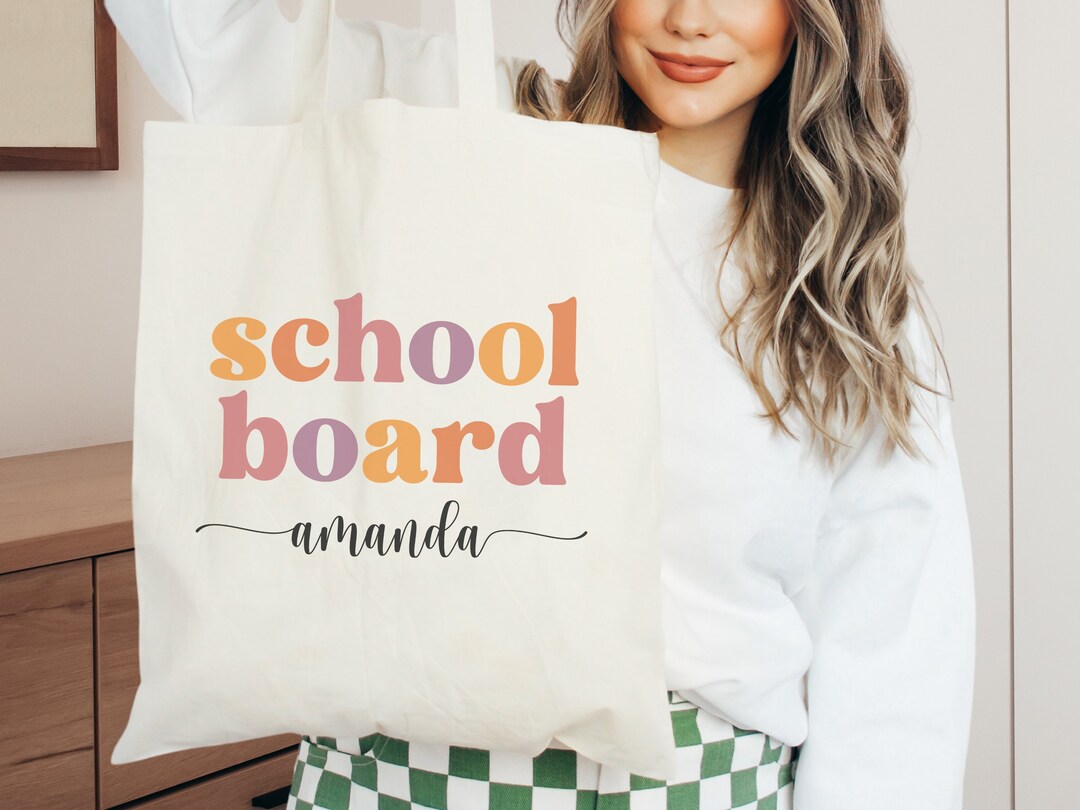 Personalized School Board Tote Bag With Name, Custom Board Member Gift ...