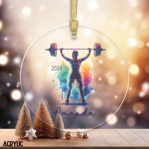 Personalized Female Weight Lifter Ornament, Custom Weightlifting ...