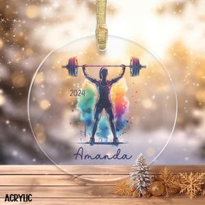 Personalized Female Weight Lifter Ornament, Custom Weightlifting ...