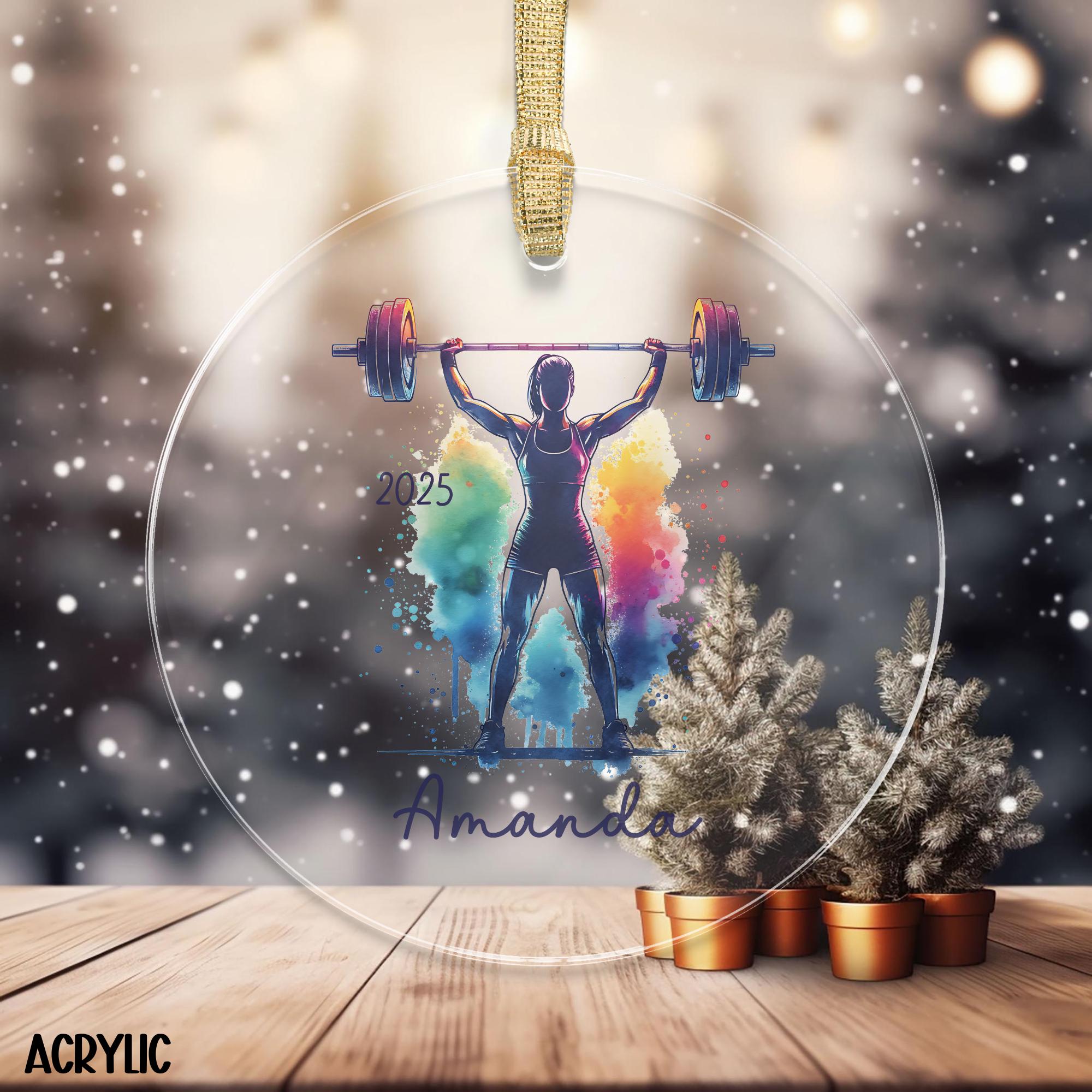 Personalized Female Weight Lifter Ornament, Custom Weightlifting ...