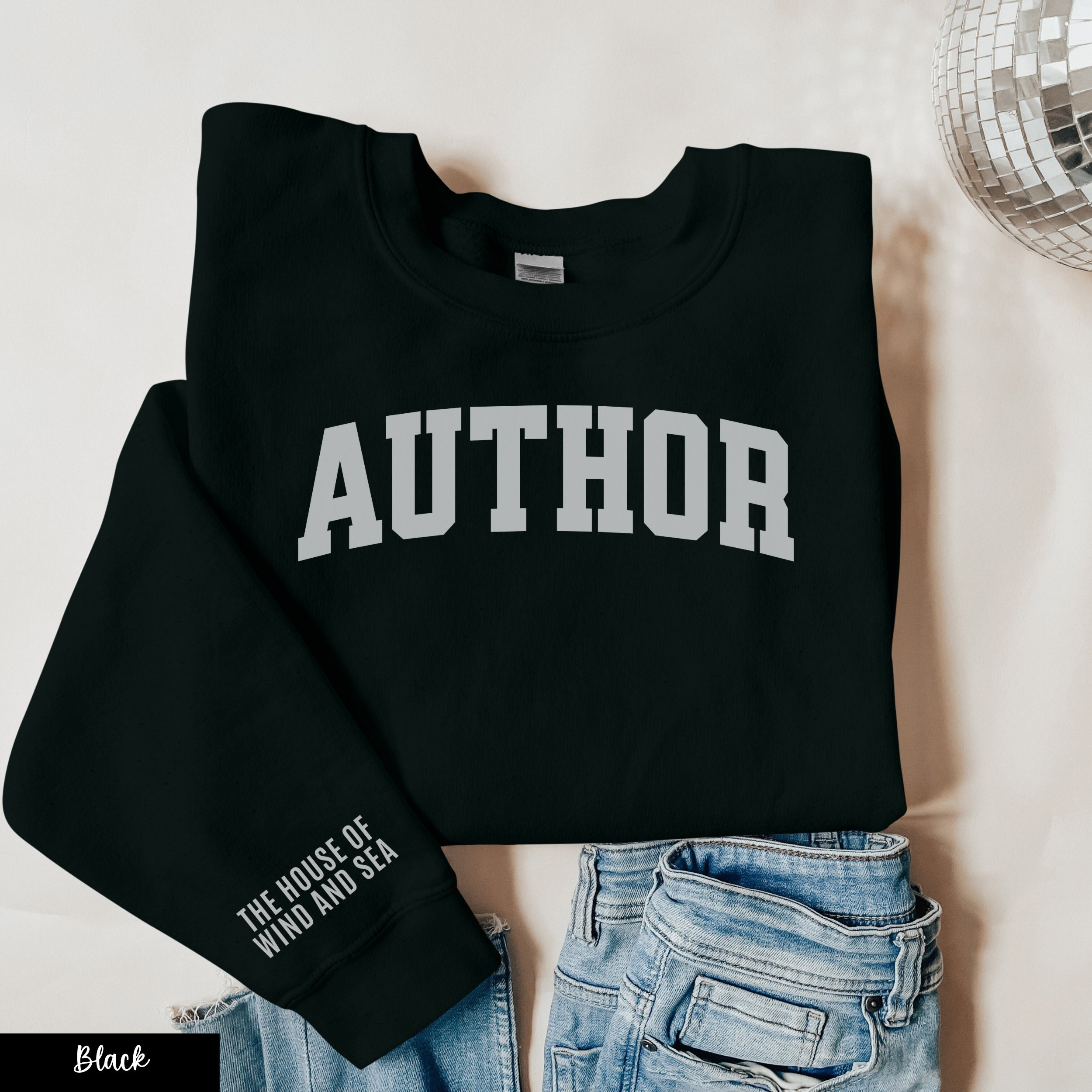 Custom Author Sweatshirt With Book Name on Sleeve, Personalized Writer ...