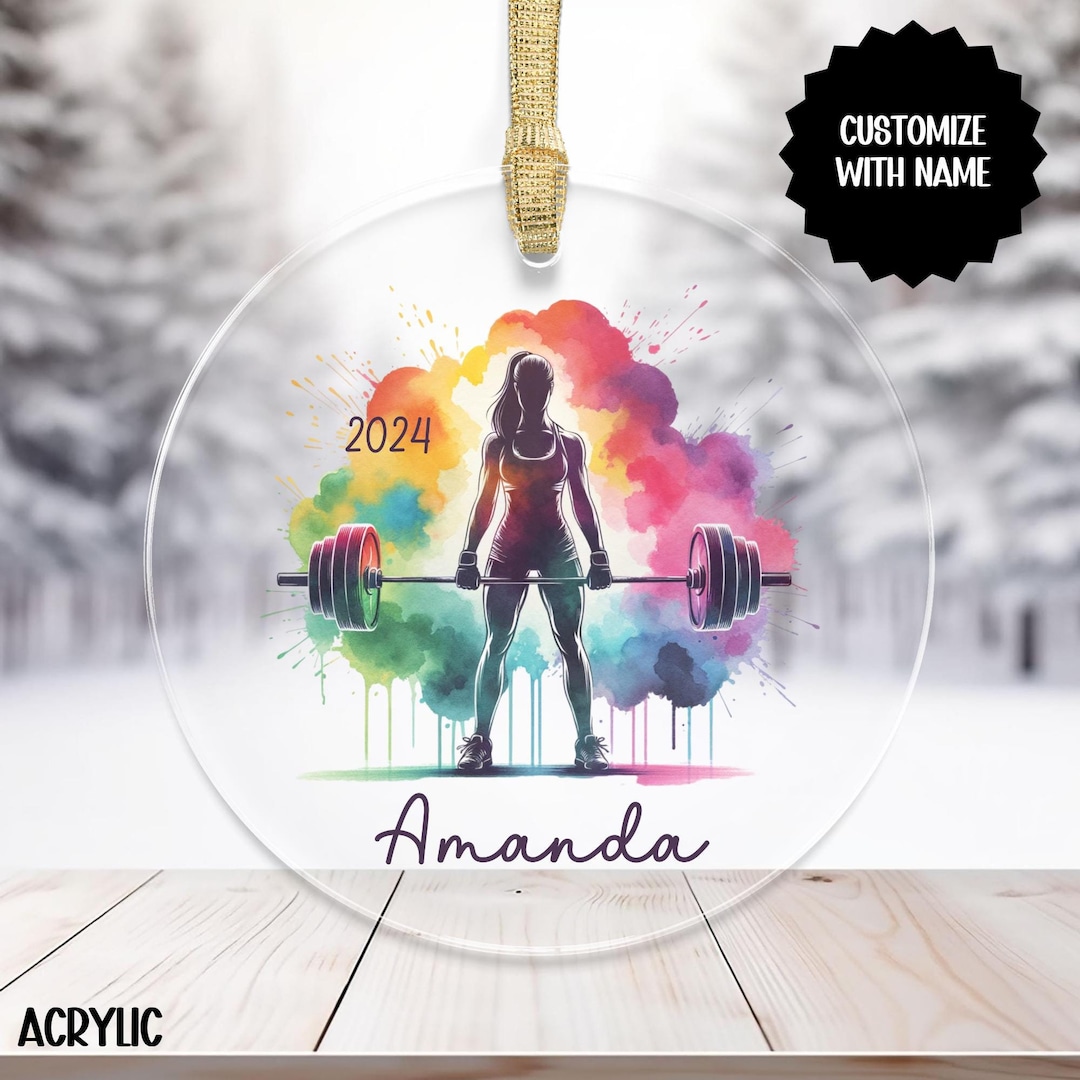Personalized Female Weight Lifter Ornament, Custom Weightlifting ...