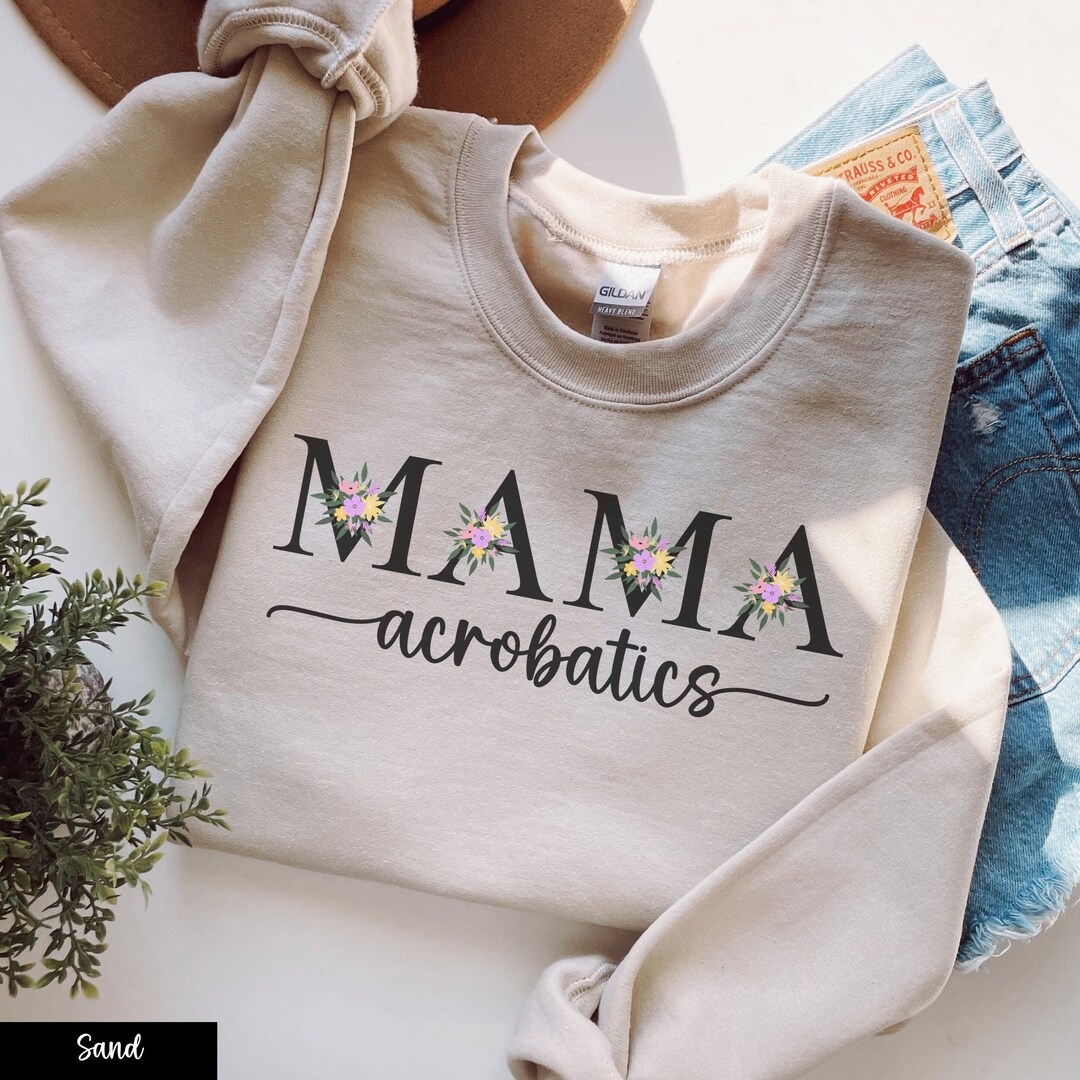 Custom Acro Mom Sweatshirt With Name on Sleeve, Acrobatics Mama ...