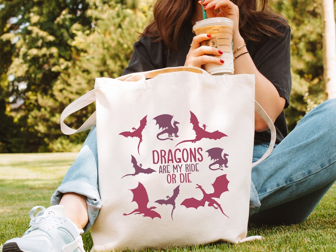 Dragon Rider Fantasy Readers Book Club Bags Library Tote Bag Fantasy ...