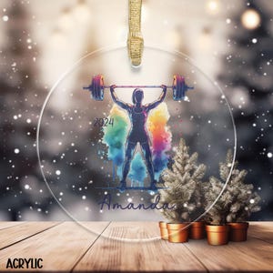 Personalized Female Weight Lifter Ornament, Custom Weightlifting ...