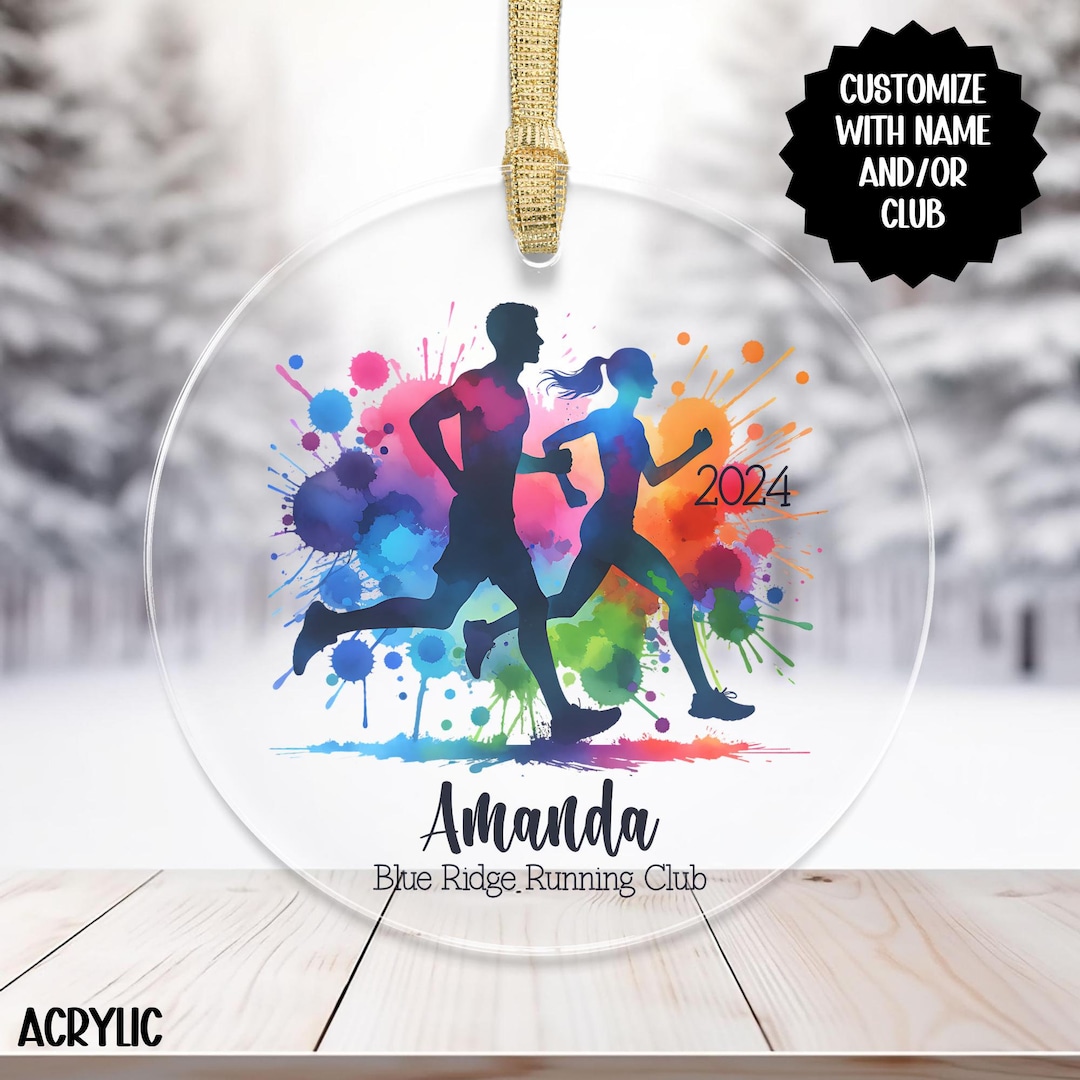 Personalized Running Ornament, Custom Running Club Gift, Runner Couple ...
