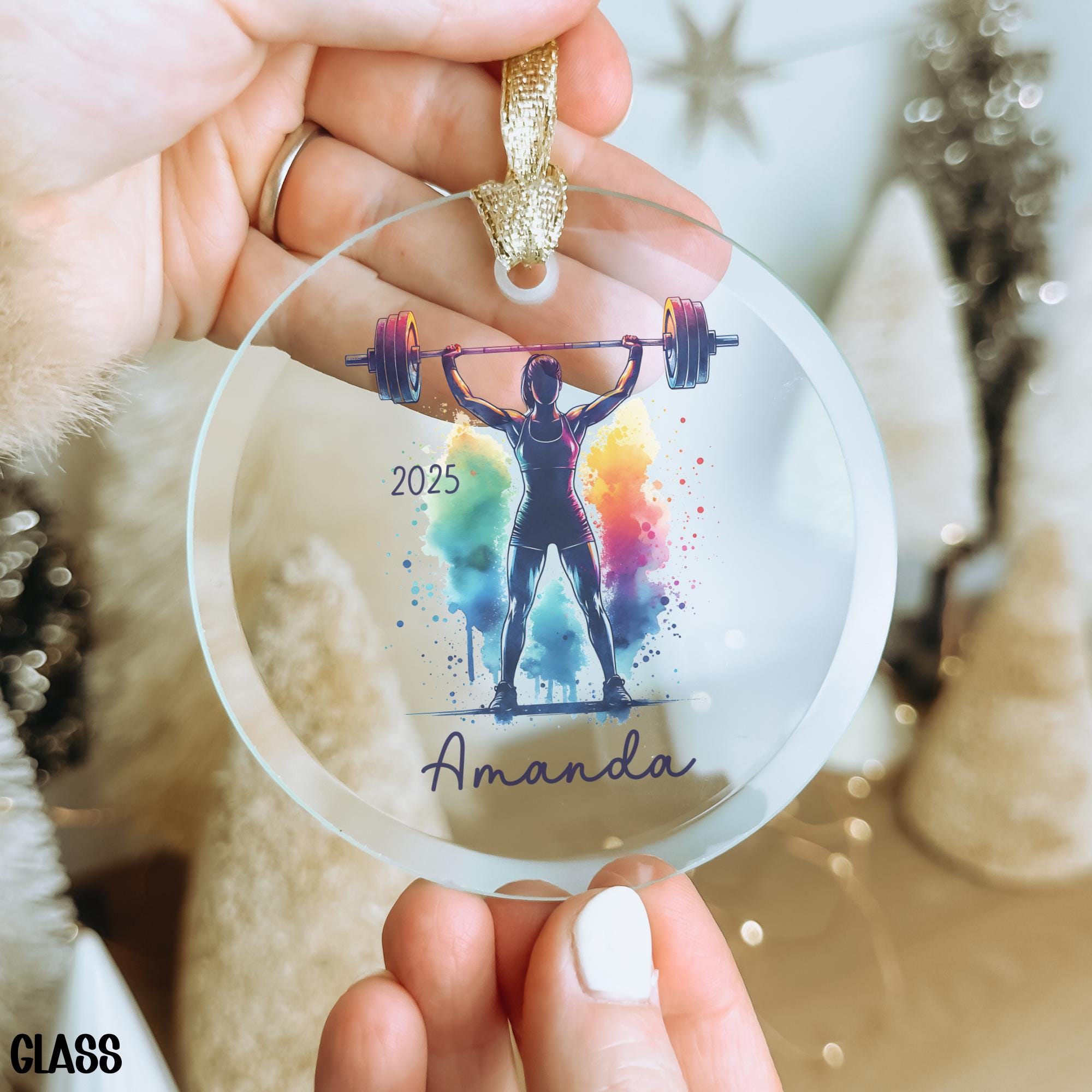 Personalized Female Weight Lifter Ornament, Custom Weightlifting ...