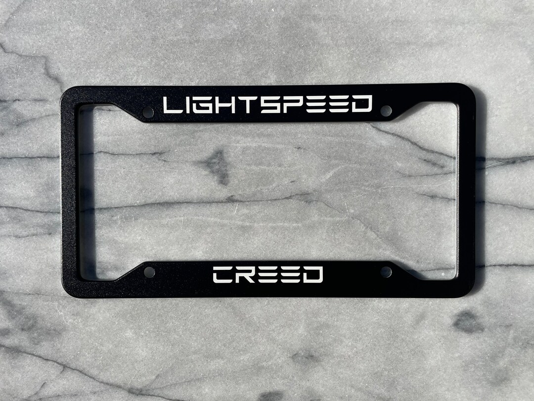 Tesla License Plate Frame, Lightspeed Creed, Funny Electric Car Joke ...