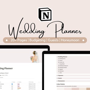 Wedding Planner Notion Template With Budget, Timeline and Wedding ...