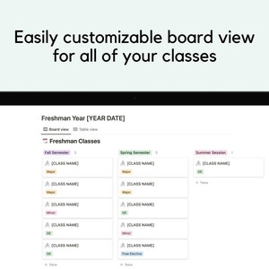 Semester System Course Schedule Planner Notion Template, Class Planner ...