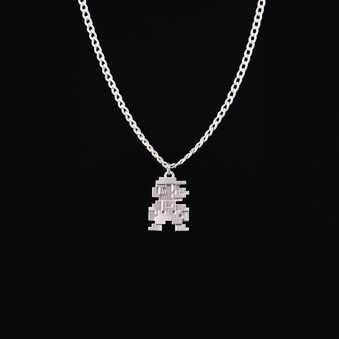 Super Mario Bros Necklace Mario Bros Pendant 8 Bit Jewelry - Etsy
