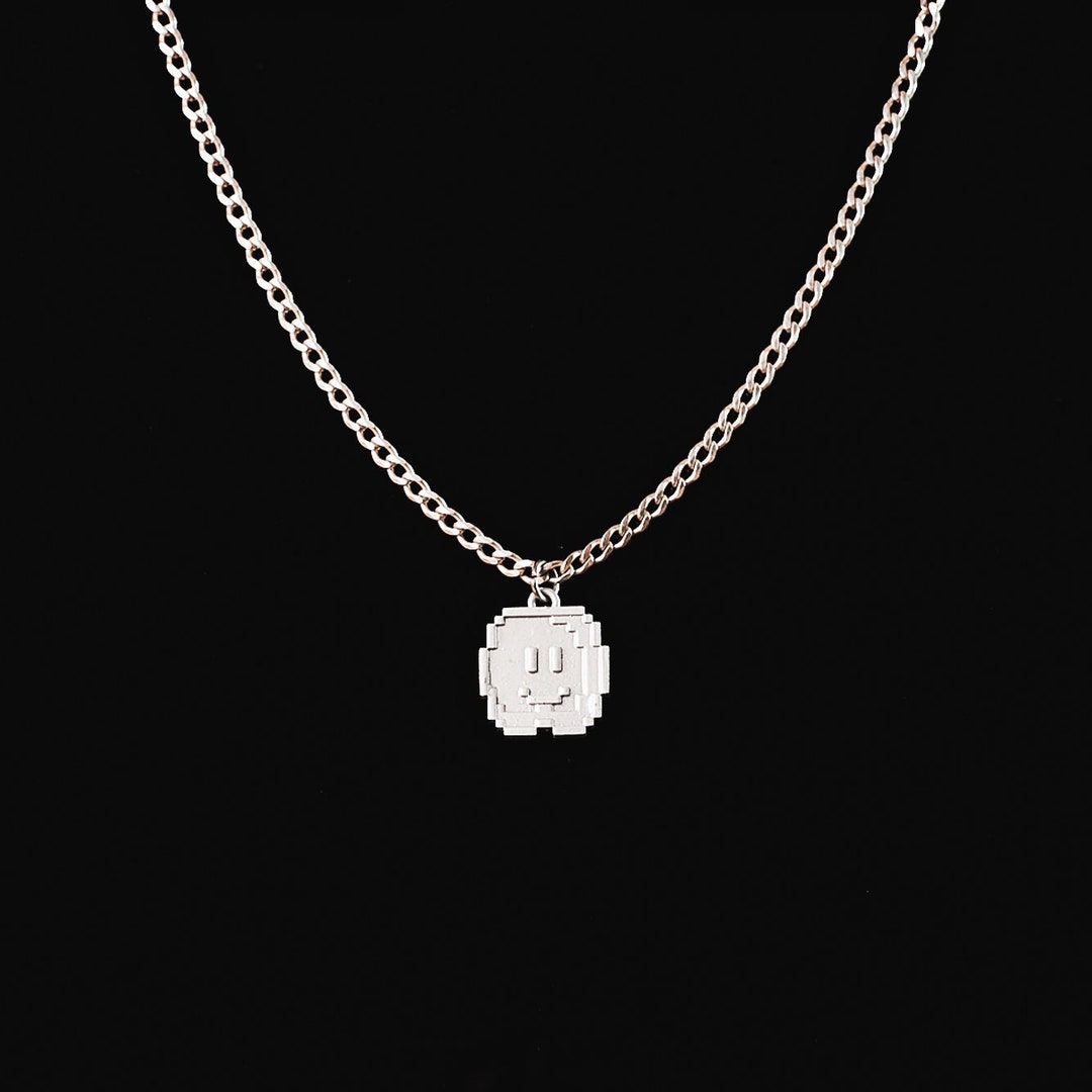 Super Mario Bros Necklace Cloud 8-bit Style Sterling - Etsy