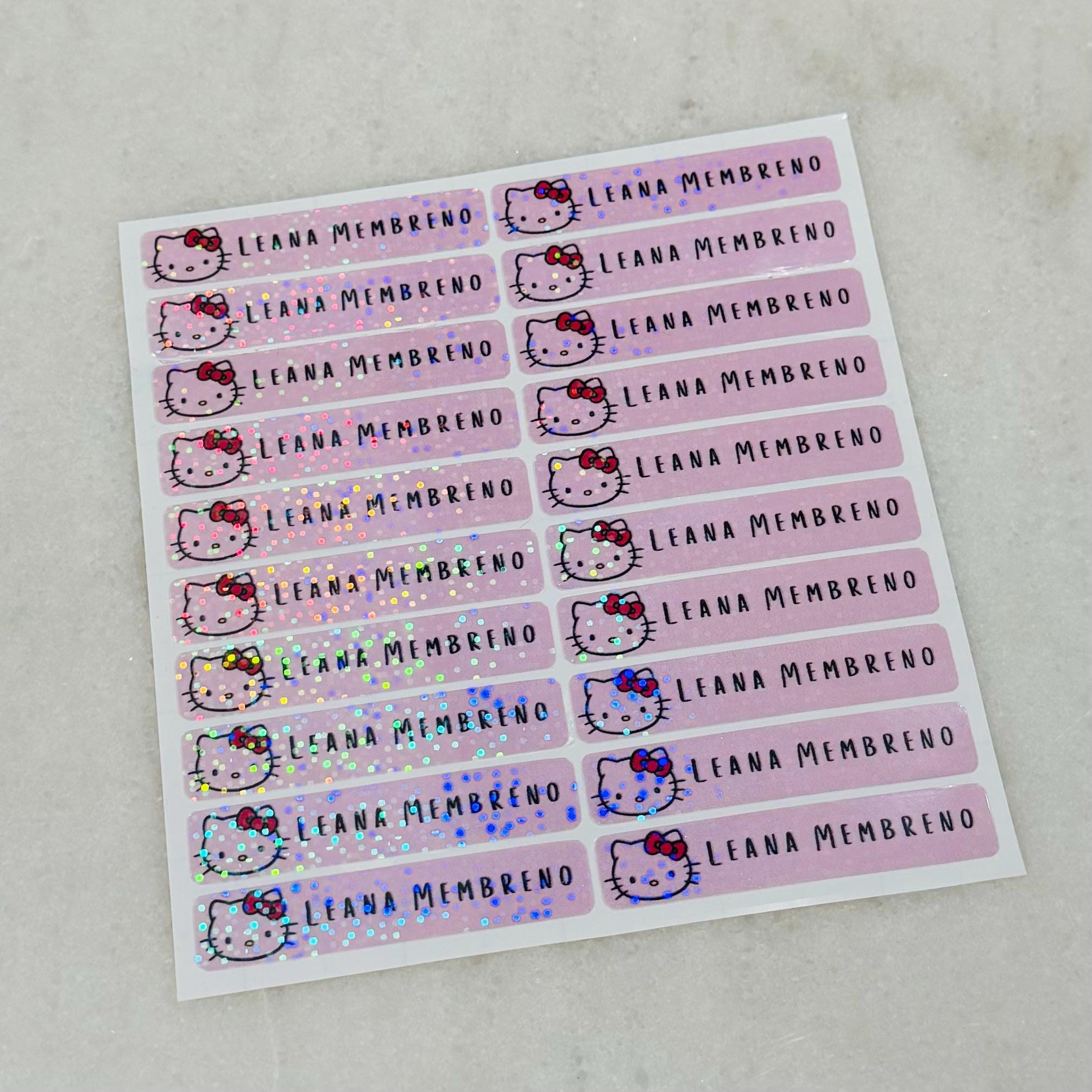 Holographic Waterproof Kitty Name Labels - Etsy