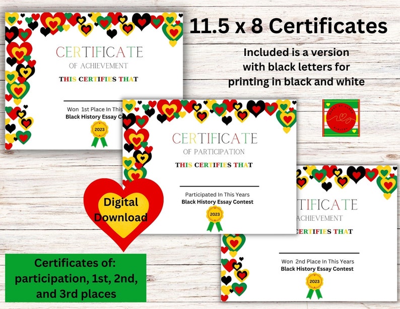 Black History Certificate - Etsy
