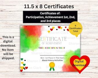 Black History Month Certificate of Appreciation, Editable Black History ...