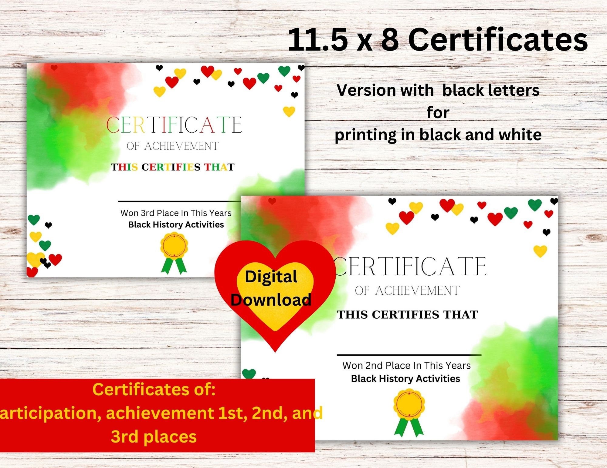 Black History Certificates of Participation/appreciation - Etsy