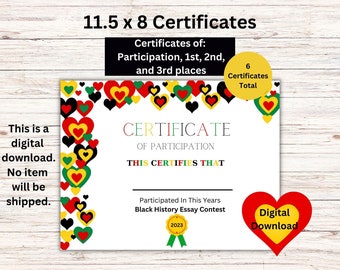 Black History Month Certificate of Appreciation, Editable Black History ...