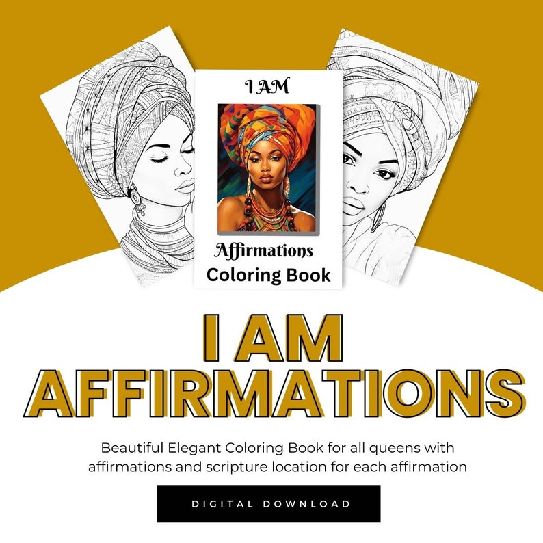 I AM Affirmations Coloring Book - Etsy