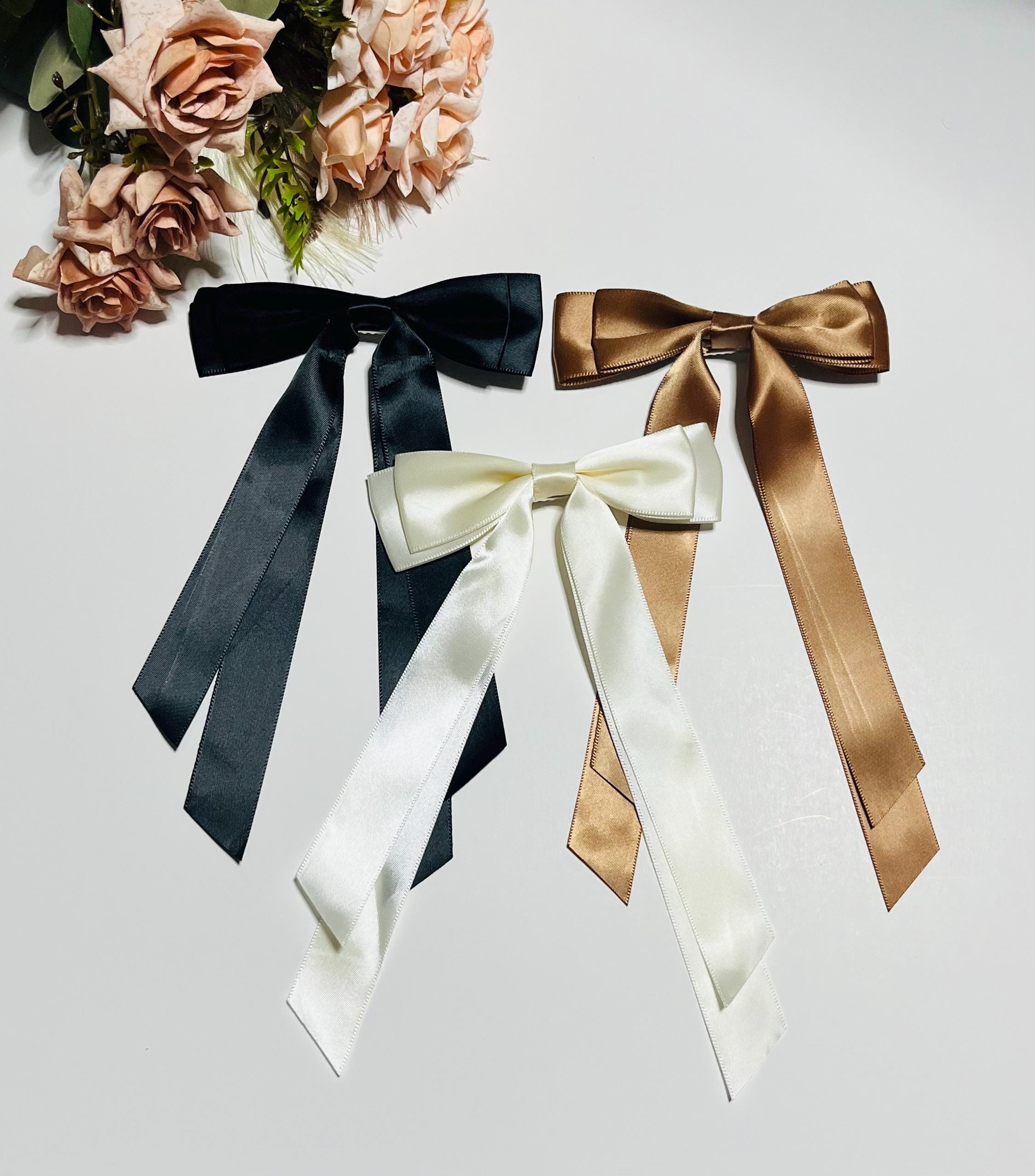 Long Satin Bow, Bows for Women, Satin Bows, Coquette, Barrette, Hair ...