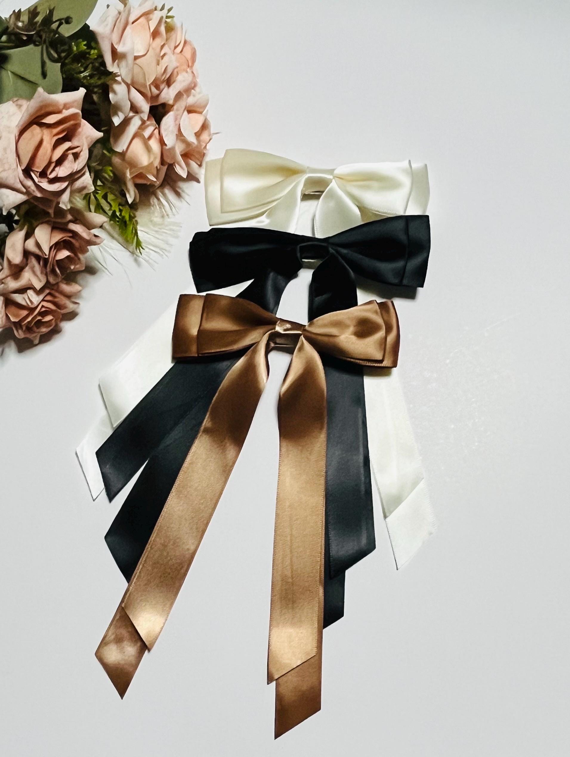 Long Satin Bow, Bows for Women, Satin Bows, Coquette, Barrette, Hair ...