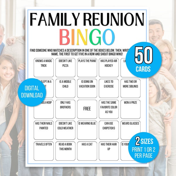 Reunion Bingo - Etsy
