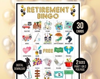 Retirement Bingo Retirement Party Games Find the Guest Bingo Fun Funny ...
