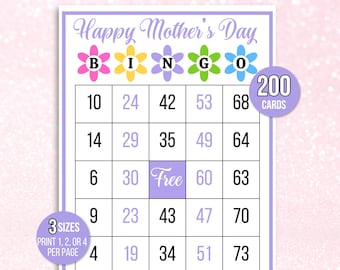 Printable Mother's Day Bingo, 20 Mother's Day Bingo Cards, Mother's Day ...