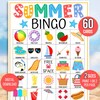 Summer Bingo, 20 Summer Bingo Cards, Coloring Bingo Game, Summer Game ...