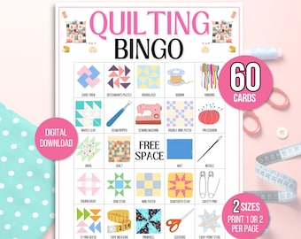 Quilt Bingo, Quilt Block Bingo, 30 Printable Quilt Bingo Cards ...