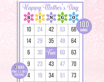 Printable Mother's Day Bingo, 20 Mother's Day Bingo Cards, Mother's Day ...