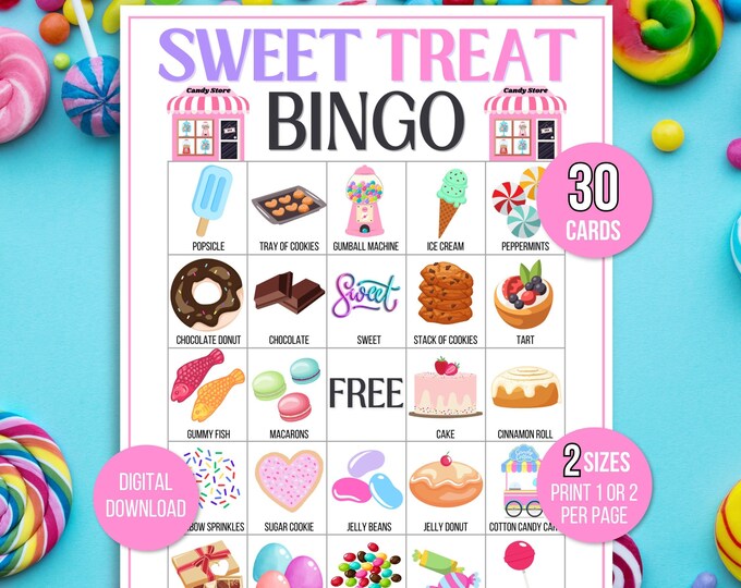 Candyland Printable/downloadable Bingo Game Candy Themed Sugar-inspired ...