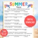 Summer Trivia Game, Summer Trivia Quiz, Printable Summer Game, Summer ...