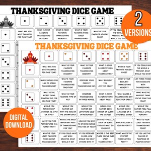 Thanksgiving Gratitude Dice Game, Thanksgiving Games, Thanksgiving ...