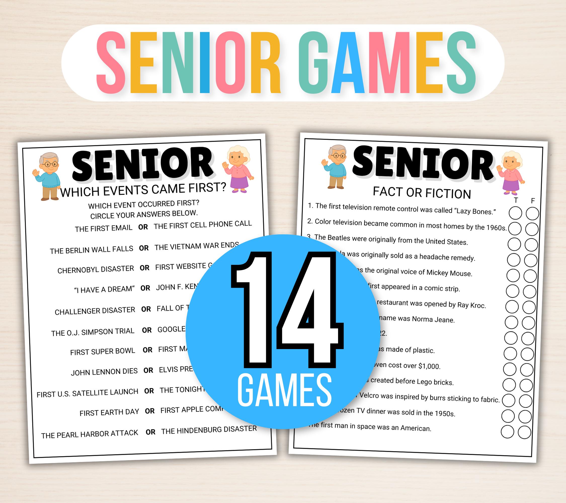 Senior Games Bundle, Senior Party Games, Senior Riddles, Brain Games ...