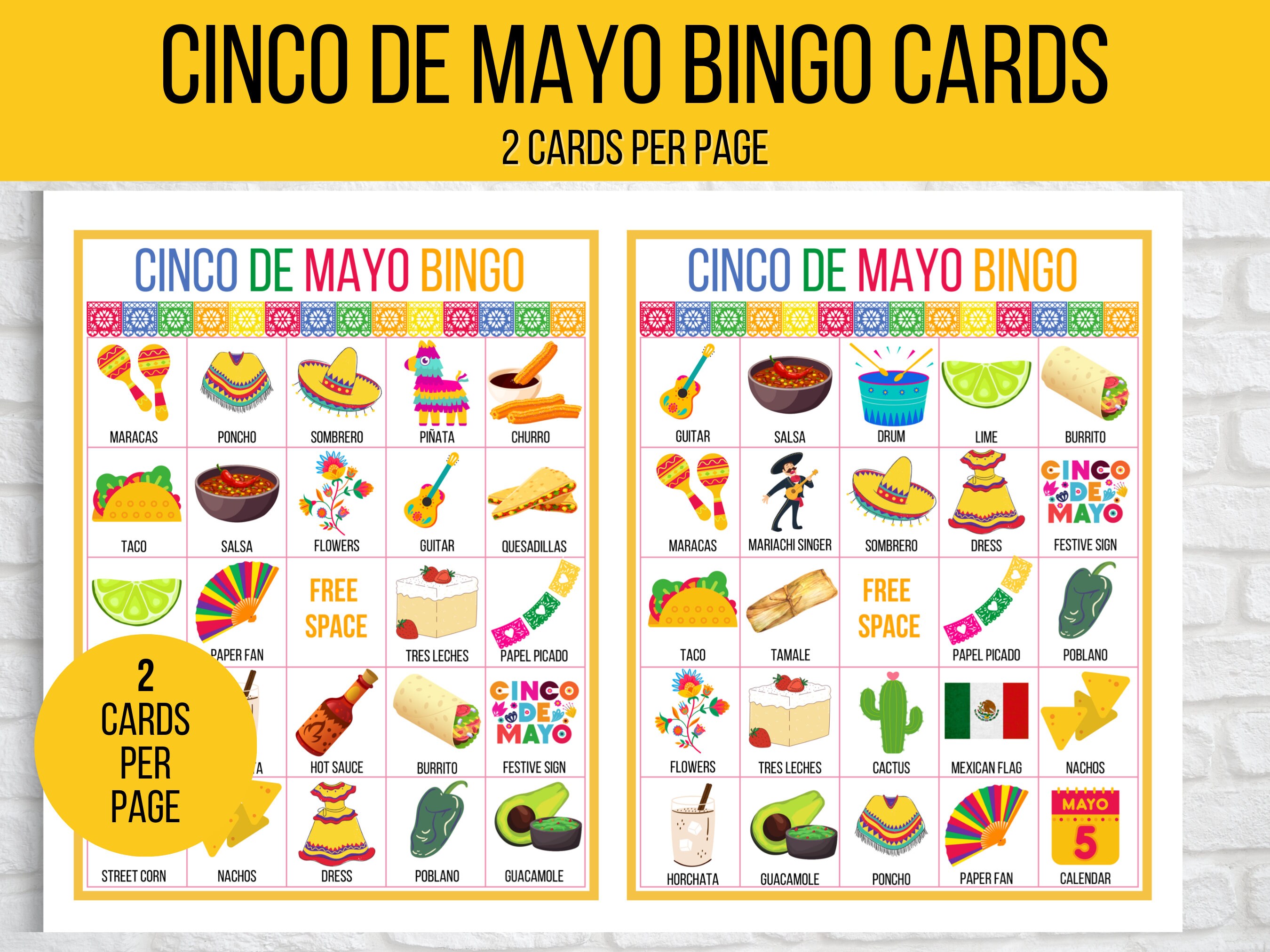 Cinco De Mayo Bingo 30 Printable Cinco De Mayo Bingo Cards - Etsy