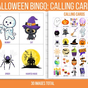 Halloween Bingo, 30 Halloween Bingo Cards, Halloween Activity, Kids ...