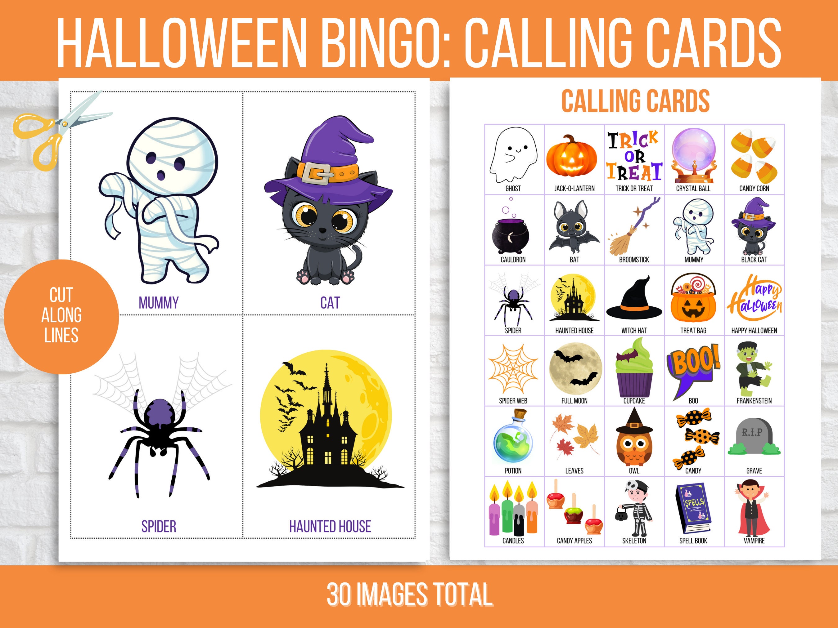Halloween Bingo 30 Halloween Bingo Cards Halloween Activity - Etsy