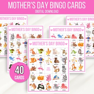 Printable Mother's Day Bingo, 40 Mother's Day Bingo Cards, Mother's Day ...