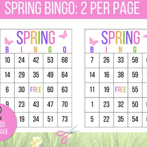 100 Spring Bingo Cards, 1, 2, or 4 per Page, Spring Party Game, Spring ...