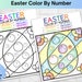 Easter Color by Number, 7 Printable Easter Coloring Pages, Easter ...