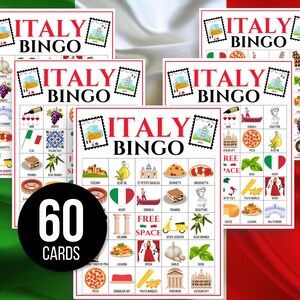 Italy Bingo, 60 Italy Travel Bingo Cards, Travel Bingo, Italian Bingo ...
