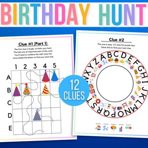 Indoor Birthday Treasure Hunt for Older Kids, Birthday Scavenger Hunt ...