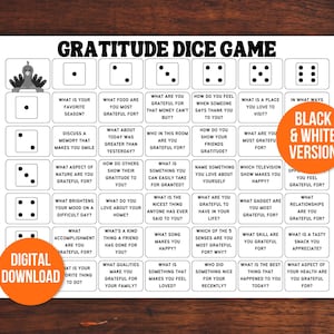 Thanksgiving Gratitude Dice Game, Gratitude Dice Game, Thanksgiving ...