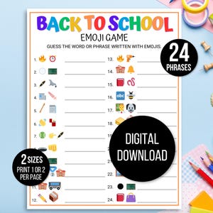 Back to School Emoji Game, Emoji School Game, School Emoji Game, Back ...