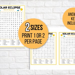 Solar Eclipse Games, Printable Solar Eclipse Games, Solar Eclipse Game ...
