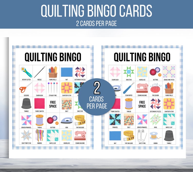 Quilt Bingo, 100 Printable Quilt Bingo Cards, Quilting Bingo, Quilting ...