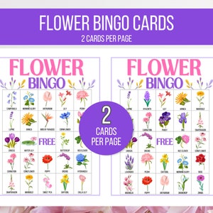 Flower Bingo, Spring Bingo, Garden Bingo, 40 Printable Flower Bingo ...