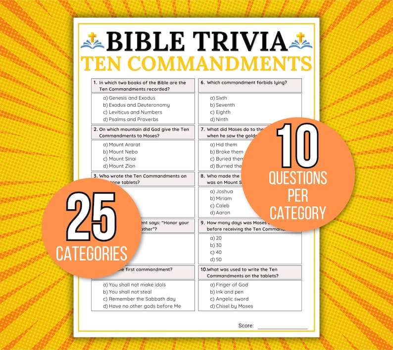 Bible Trivia Games Bundle, Bible Games, Bible Trivia Night Games, Bible ...