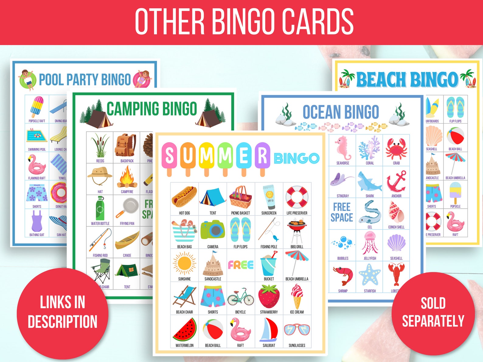 Fruit Bingo, 30 Printable Fruit Bingo Cards, Fruit Game, Fruit Party ...