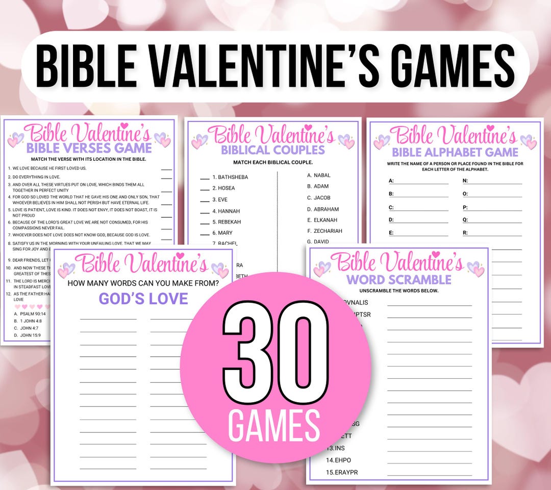 Valentine's Bible Games, Bible Valentine's Party Games, Valentine's ...